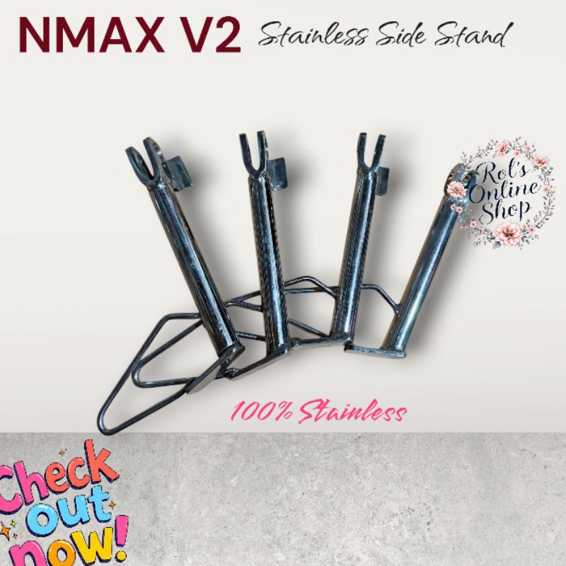 Nmax V2 Stainless Side Stand Heavy Duty Stainless 304 | Shopee Philippines