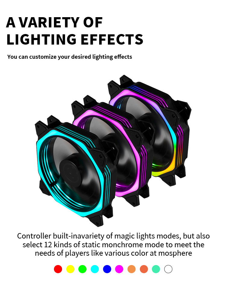 PC CPU Cooling Fan | 6-Pin RGB | ARGB Lights | Compatible with Molex ...