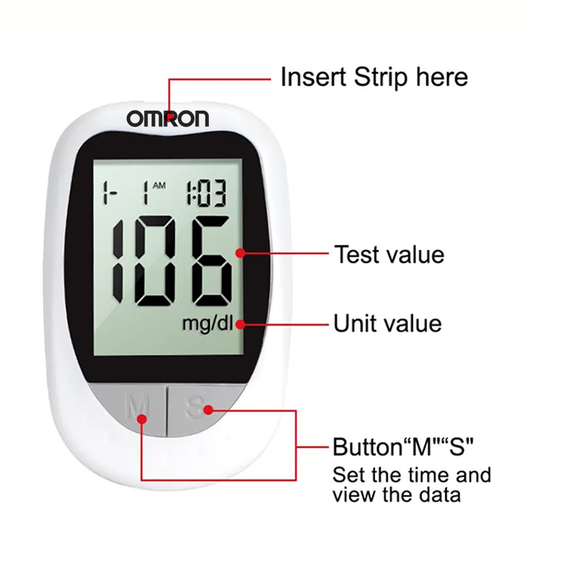 Omron Glucometer Digital Monitor Glucose Meter FREE 50pcs Test Strips ...