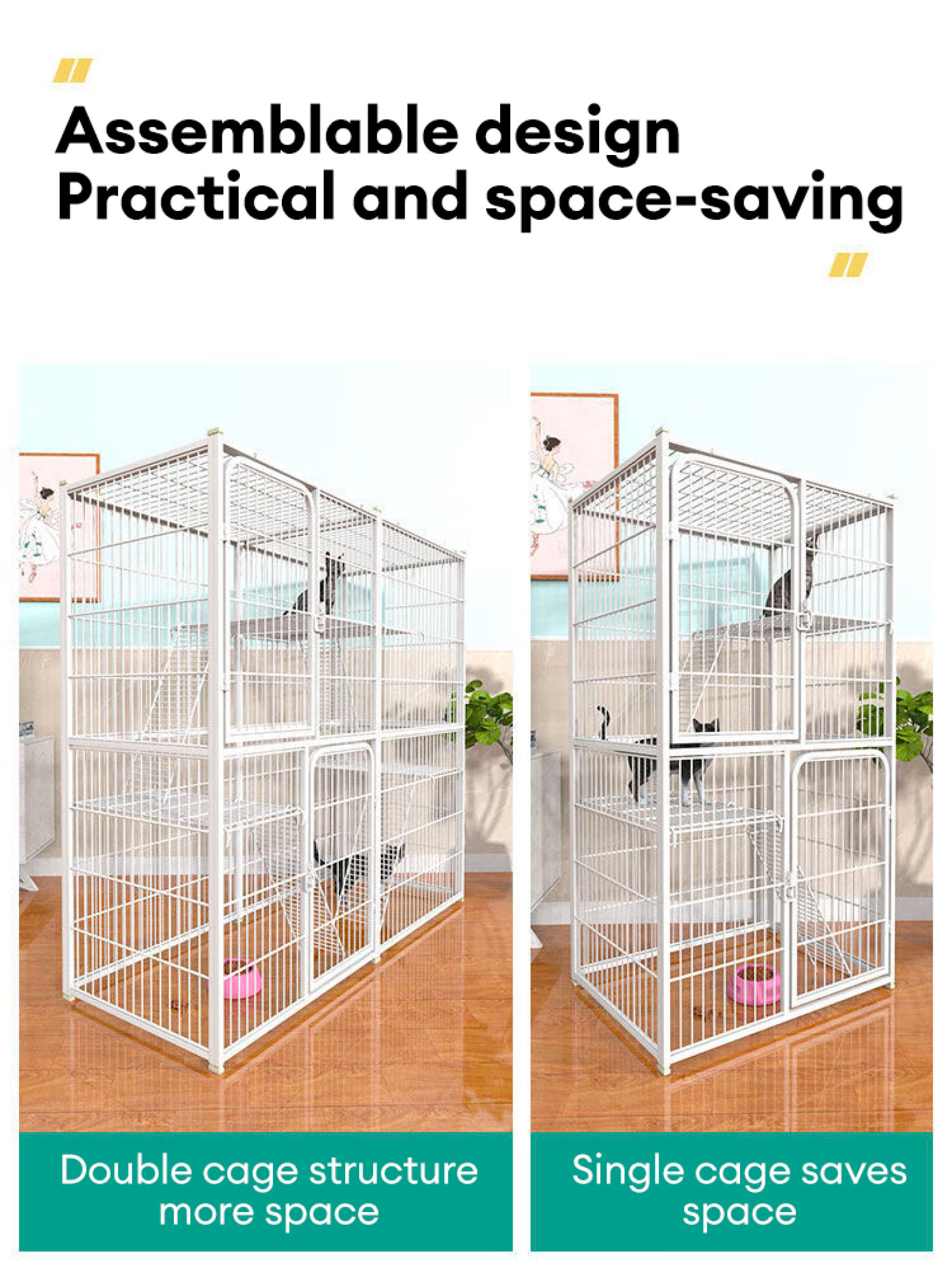 Cat Cage 4 Layer Large Platform Cage for Cat Dog Cat House Pet Cage Cat ...
