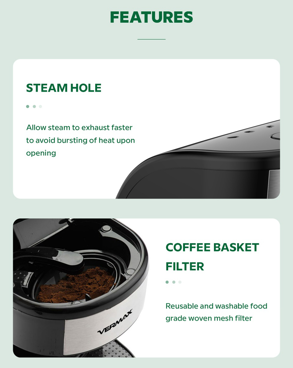 Vermax Potable Drip Coffee Maker Drip Multi-Function Coffee Machine ...