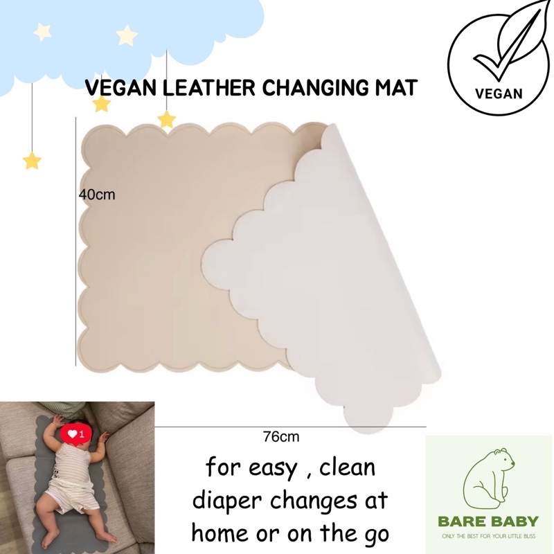 Vegan Leather Changing Mat by Bare Baby Ph (Light Brown) | Shopee ...