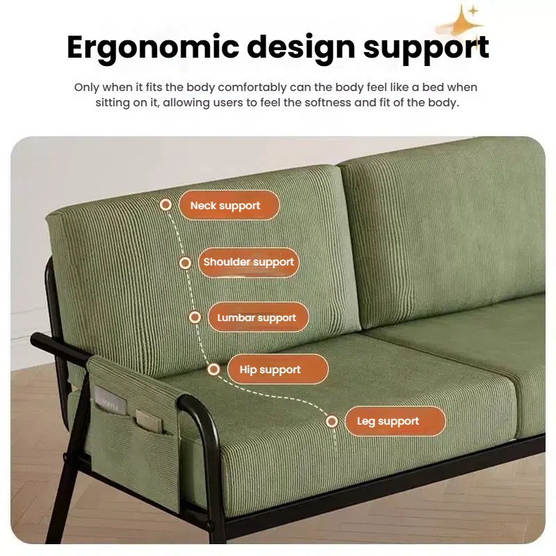 Compact Metal Frame Sofa, Comfortable And Breathable, Simple Small Sofa ...