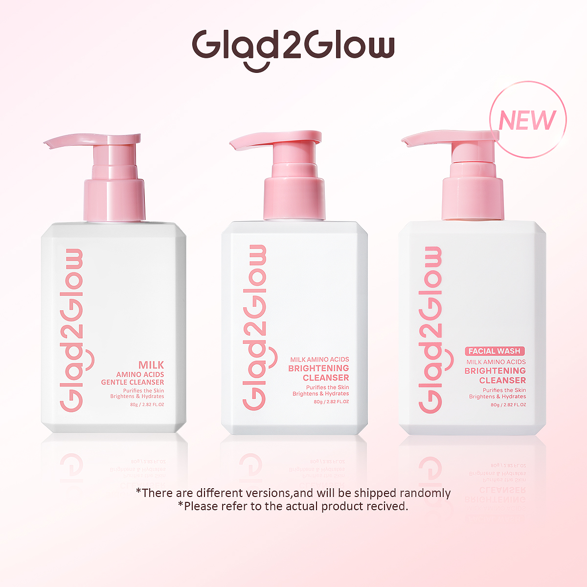[G2G] Glad2Glow 2Pcs Combo Milk Amino Acid Gentle Cleanser ...