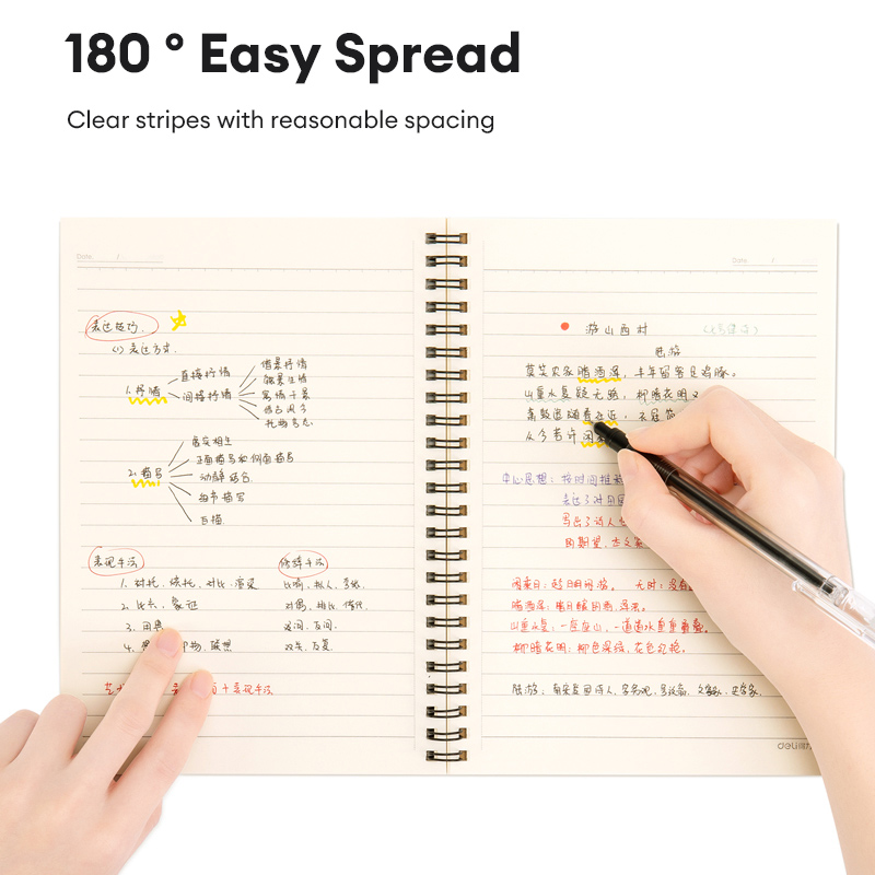 Deli 5PCS Thick A5 Spiral Notebook 60 Sheets Binder Notebook Student ...