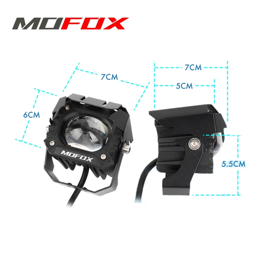 MOFOX V7 Laser Gun Motorcycle Mini Driving Light High/Low Dual Color ...