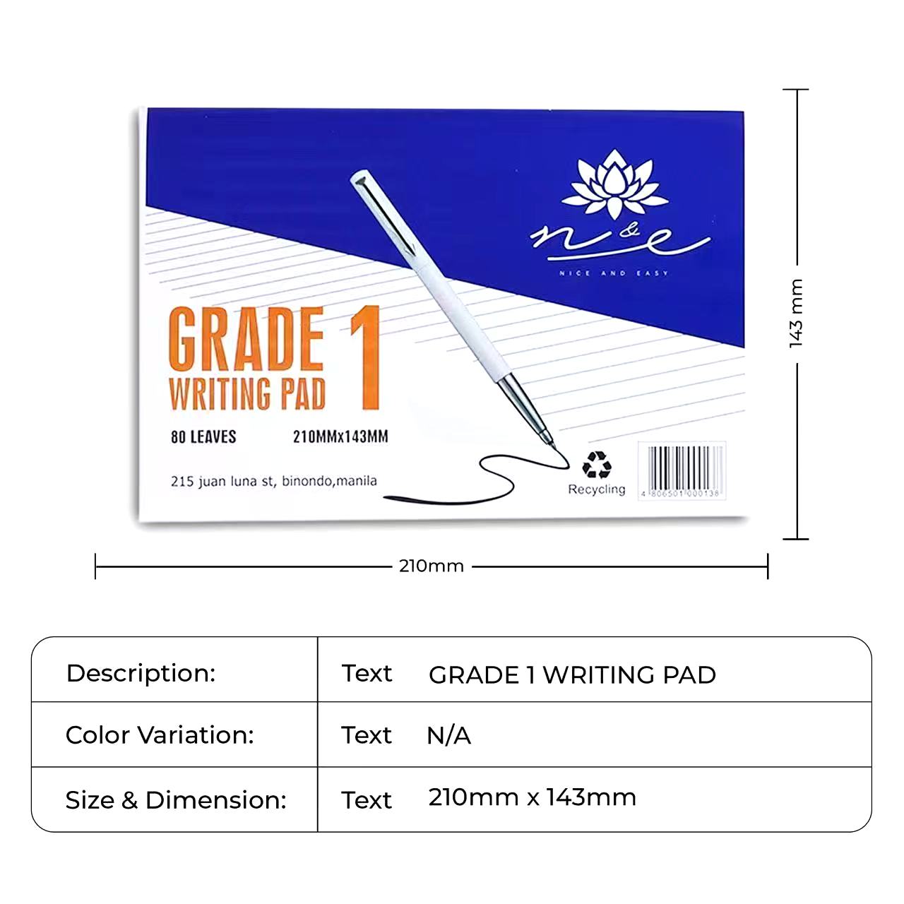 10pc set school elementary writing pad ,grade 1 to grade 4 available ...