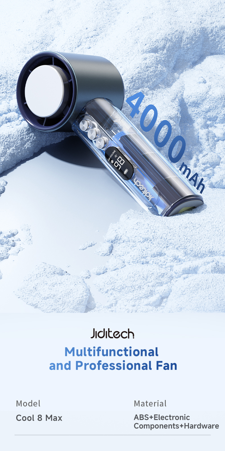 Jiditech High Speed Cooling Fan 199 Speed Mini Turbo Fan ...