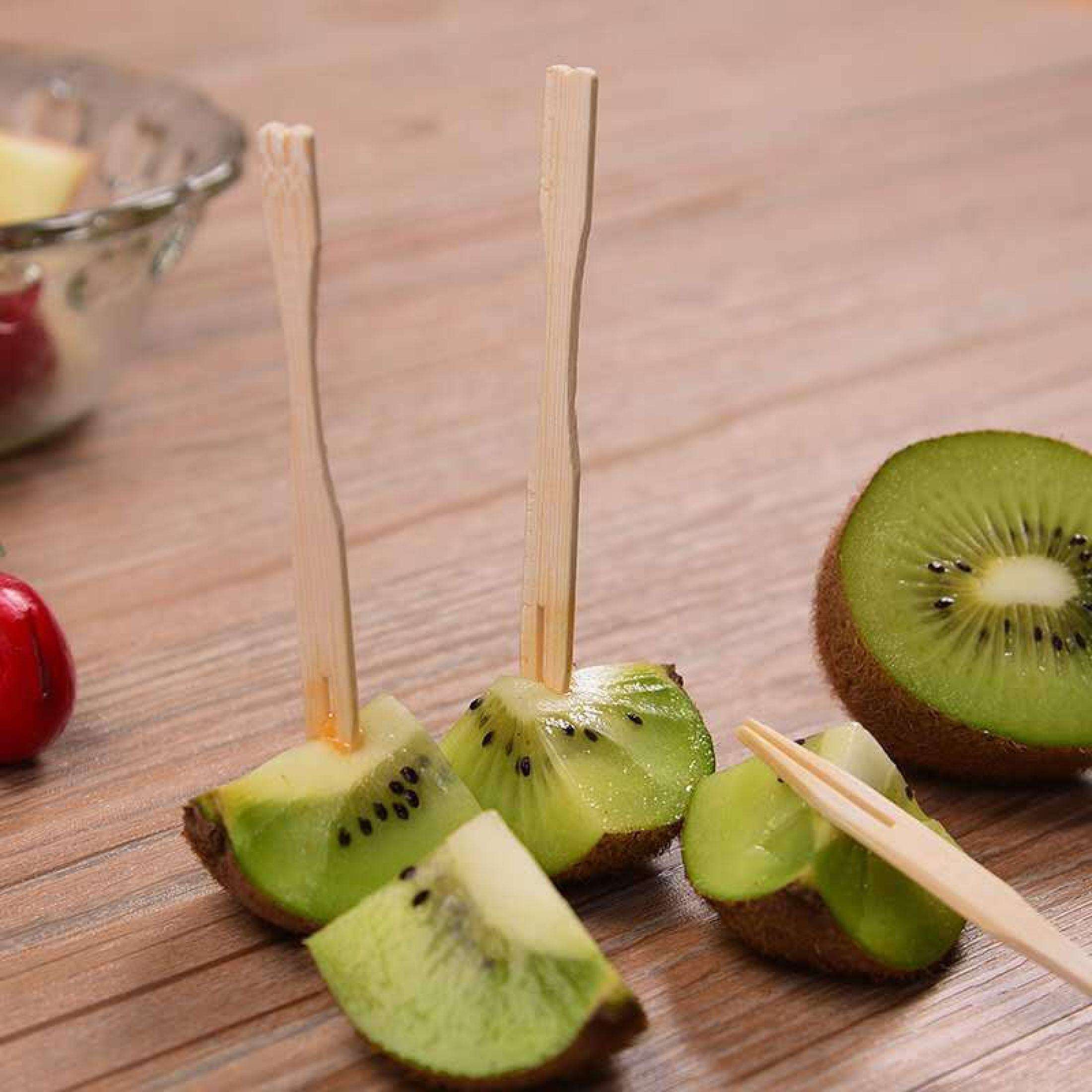 500Pcs/Pack Bamboo Mini Fork Siomai Takoyaki Cocktail Fruitpick Pica ...