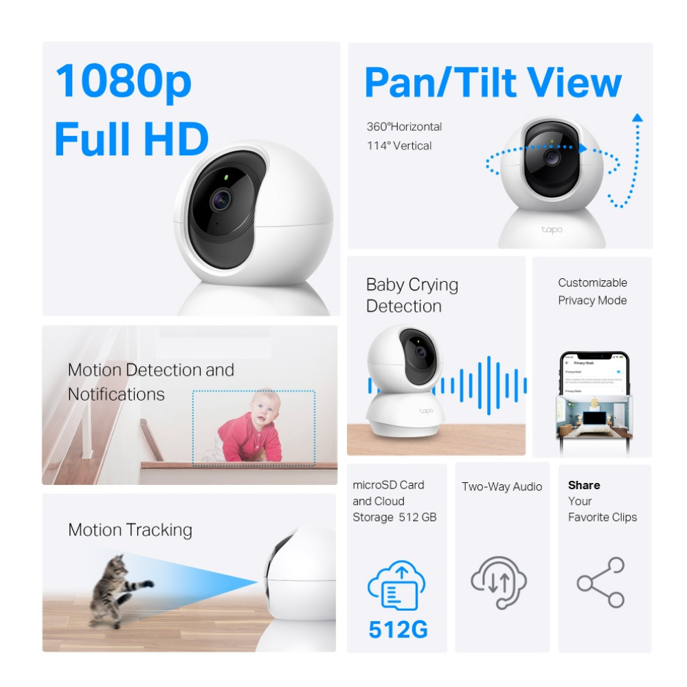 Tapo C200C Pan/Tilt Home Security Wi-Fi Camera TPLINK | TAPO | Wireless ...