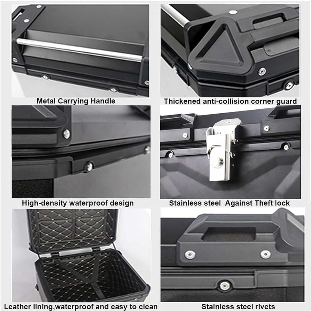 Motorcycle Aluminum Rear Box,45L 55L 65L Waterproof Motorcycle Trunk ...