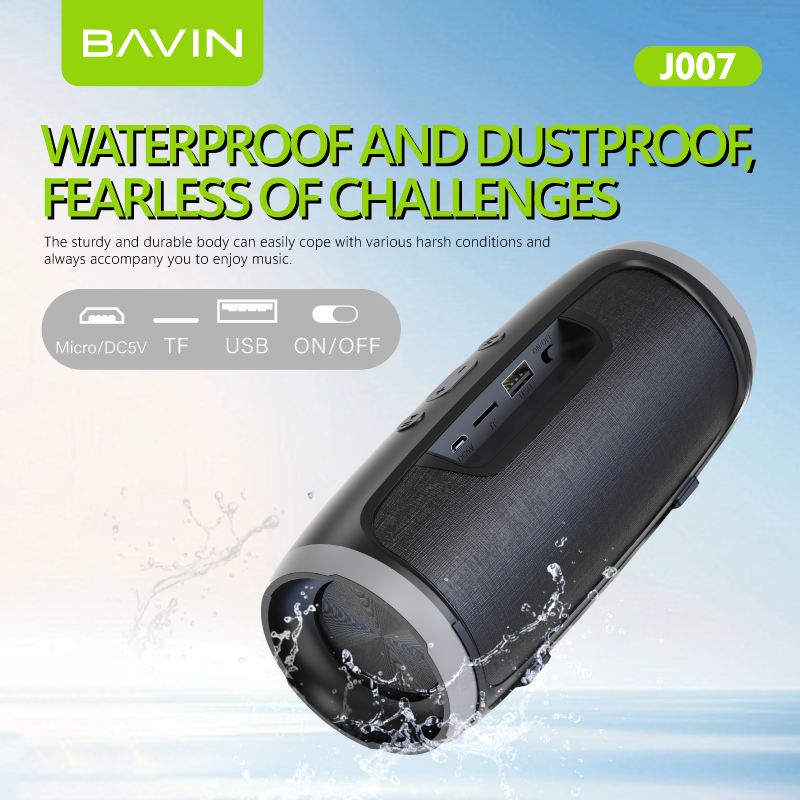 BAVIN J007 Portable Bluetooth Wireless Speaker Splashproof W/ TF Card & USB Port | Shopee ...