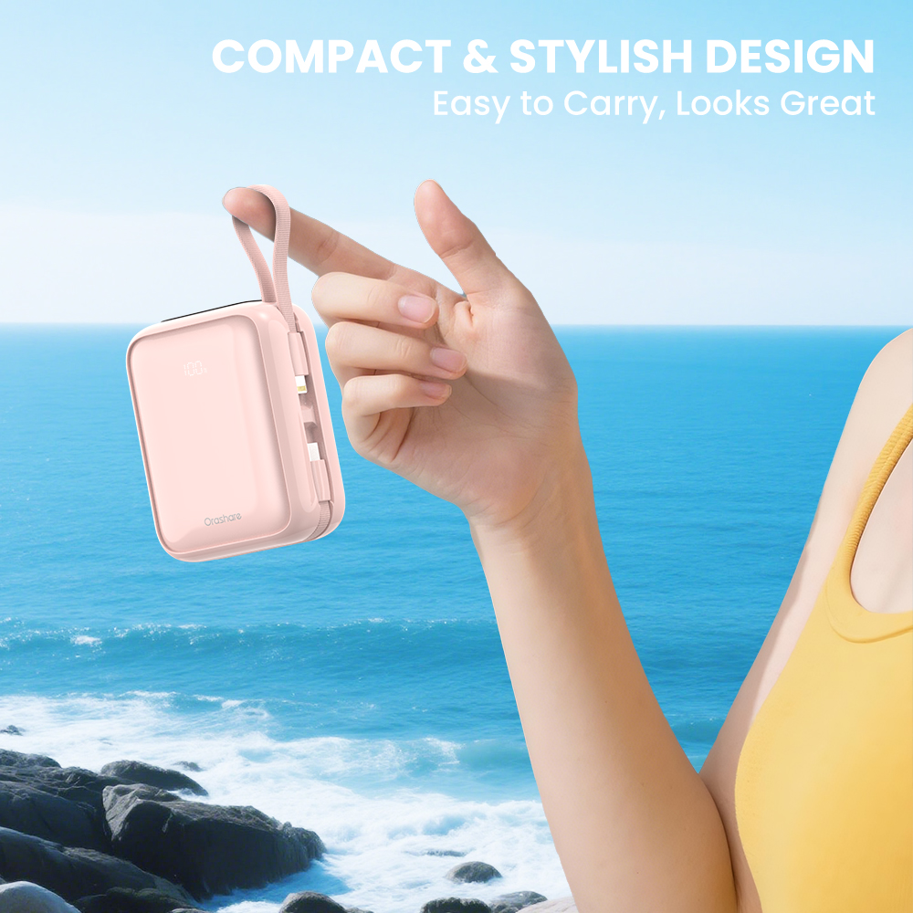 Orashare PCM30 30000mAh Powerbank Small Built In Dual Cable 22.5W Fast ...