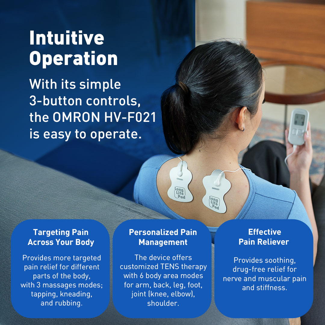 Omron HV-F021 TENS Electronic Nerve Stimulator Massager Pain Therapy with TENS Pads | Shopee ...