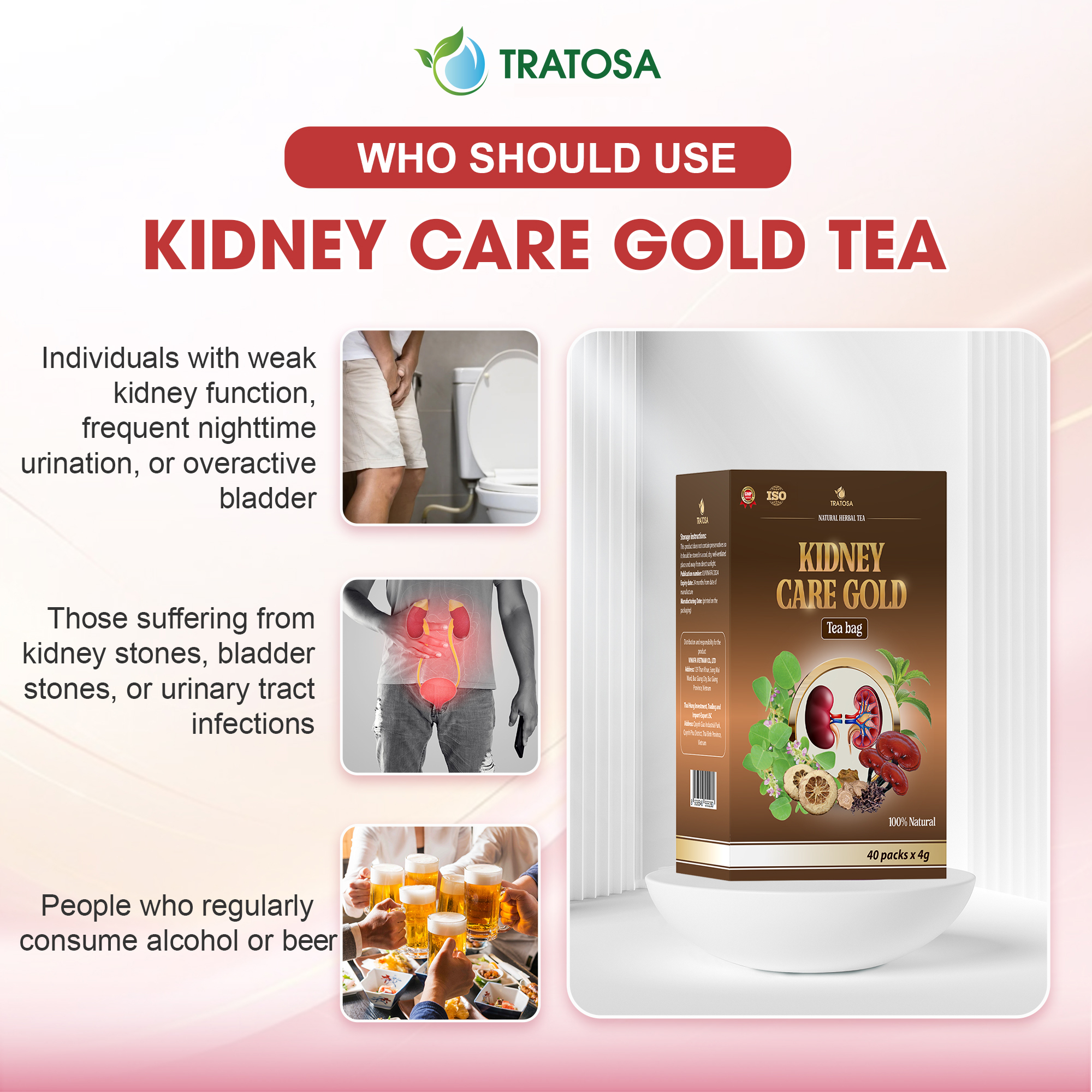 Kidney Care Gold Tea reduces nighttime urination, Kidney fomular 8 ...
