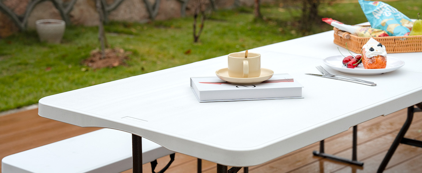 Wthb Outdoor 4FT 6FT Folding Table Foldable Table Dining Table Heavy ...