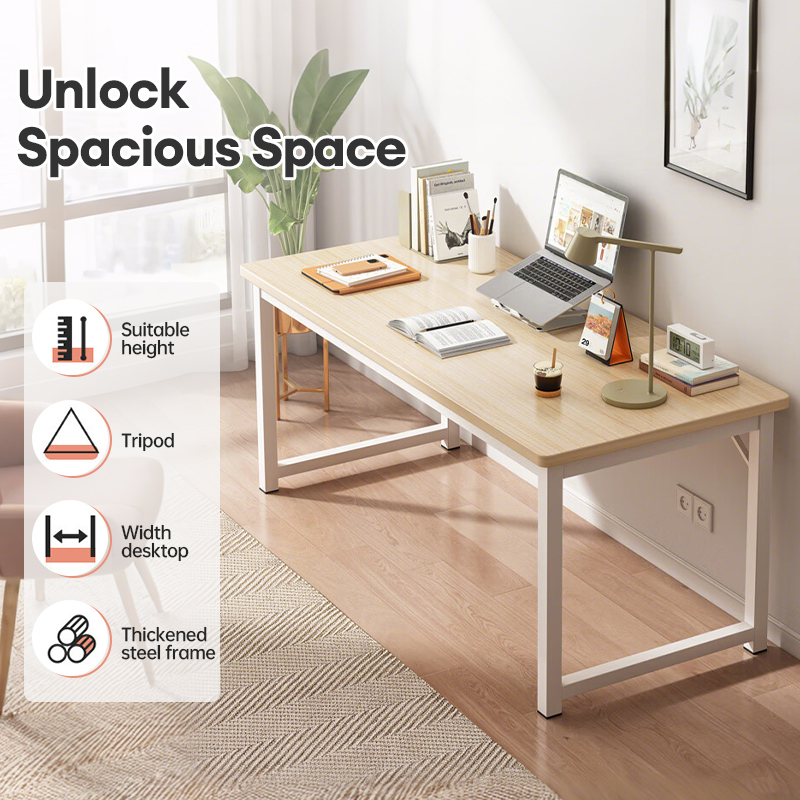 Office Table Study Table Long Computer Table Double Layer Storable ...
