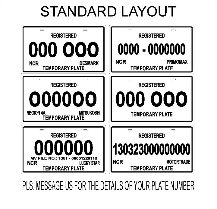 MOTORCYCLE TEMPORARY PLATE NUMBER GALVANIZED METAL PLATE | Shopee ...