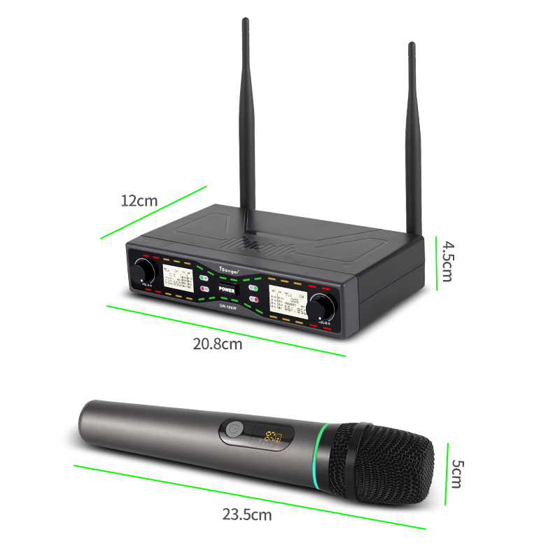 Professional UHF Wireless Microphone Karaoke Dual Mic Handheld Dynamic ...