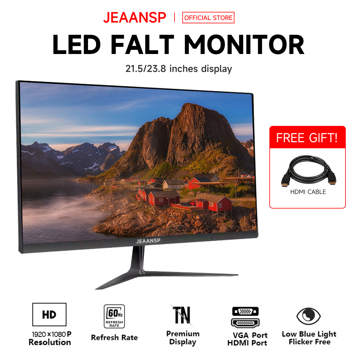 JEAANSP FHD 19/22/24 Inch Office specific Monitor Gaming Computer PC ...