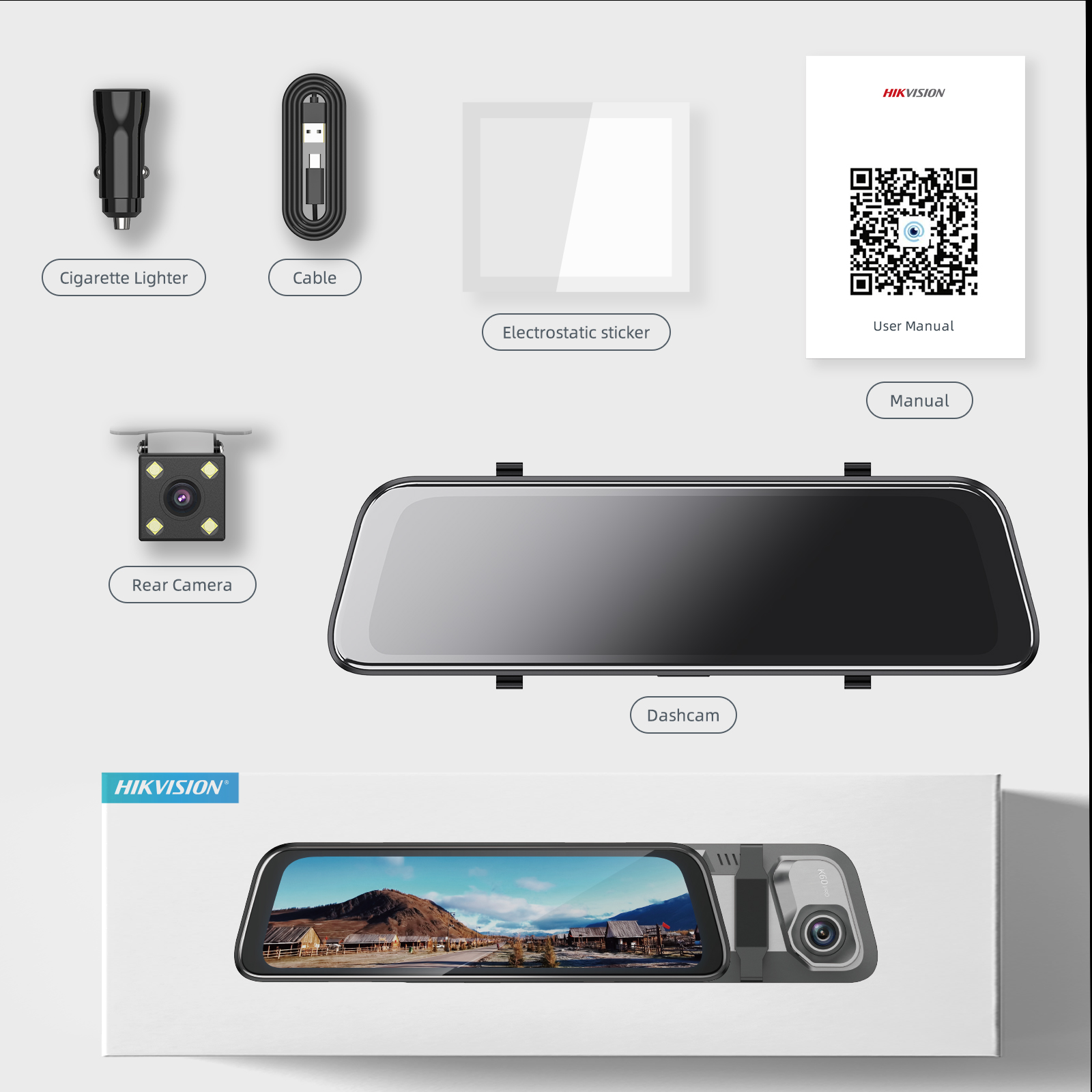 HIKVISION Dash Cam Stream Media K60 Pro 1440P 2K HDR 24H Parking ...