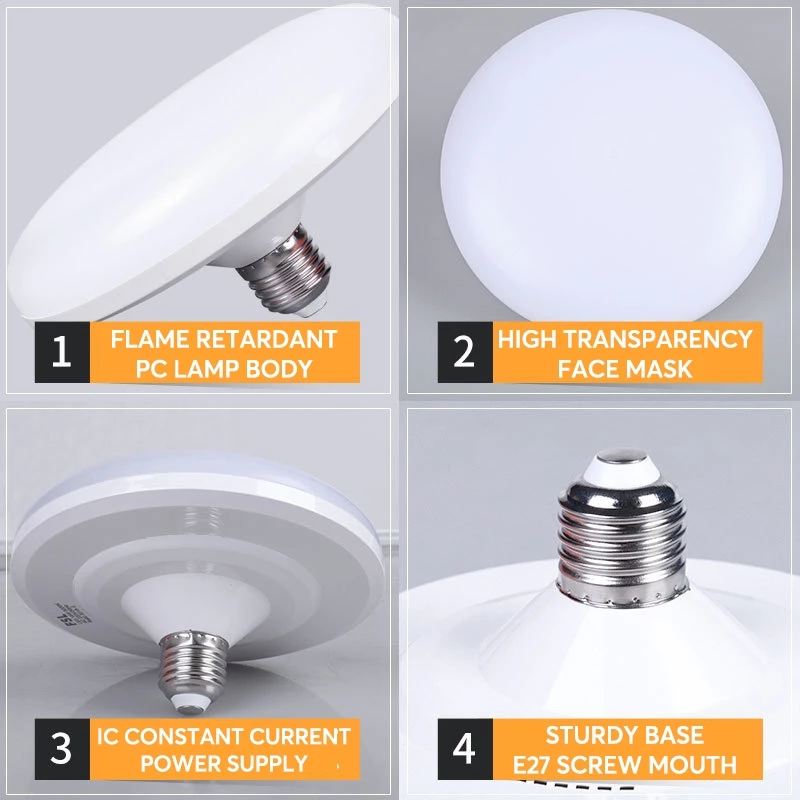 E27 Bulb Flying Saucer UFO LED Light led bulb Flat Low High Bay Indoor ...