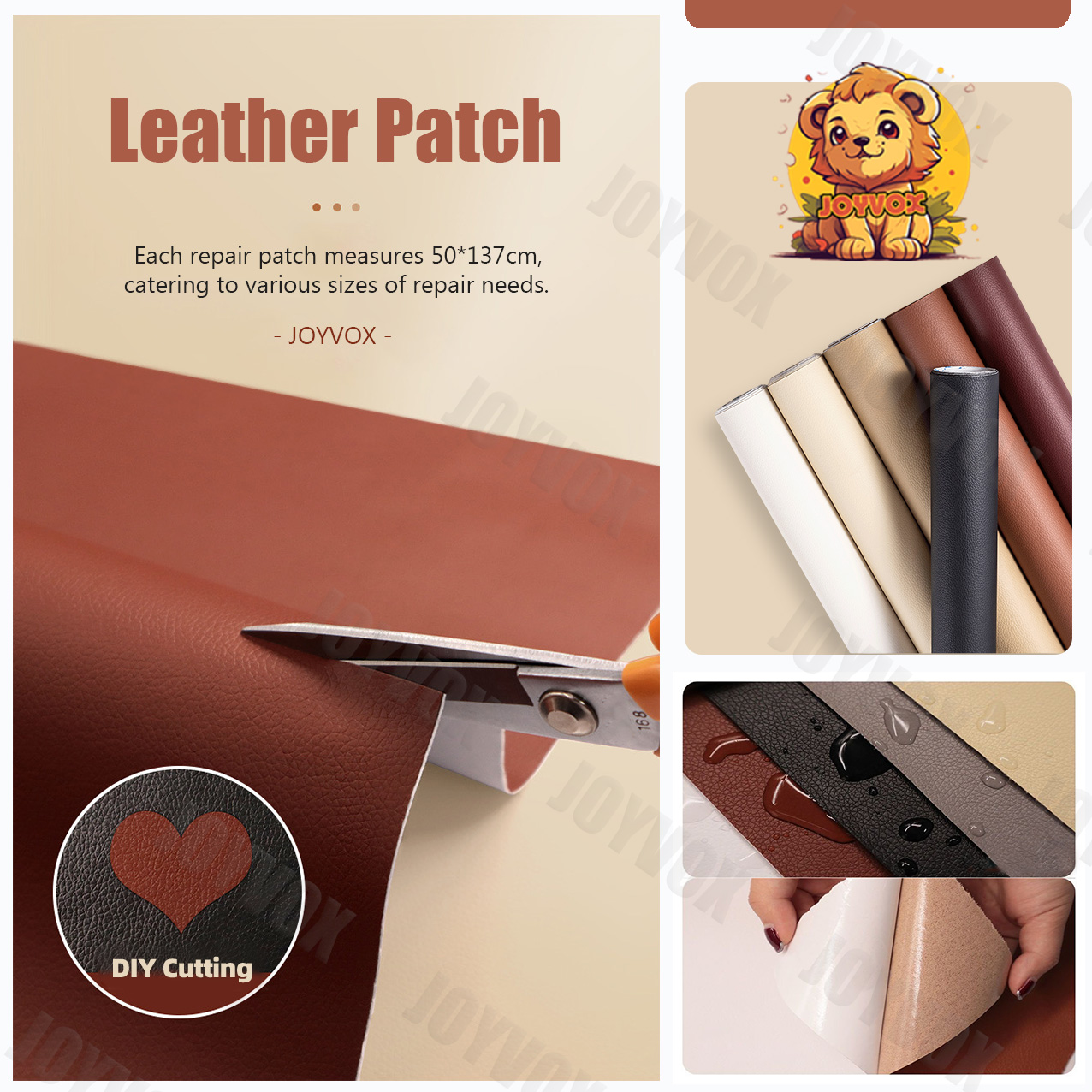 JOYVOX PU Leather Repair Patch Self-Adhesive Sofa Fabric Stickers ...