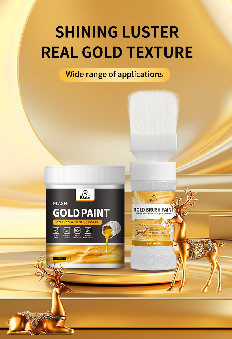 【High Quality 24K】300g Gold Paint For Metal Metallic Gold Acrylic Paint ...