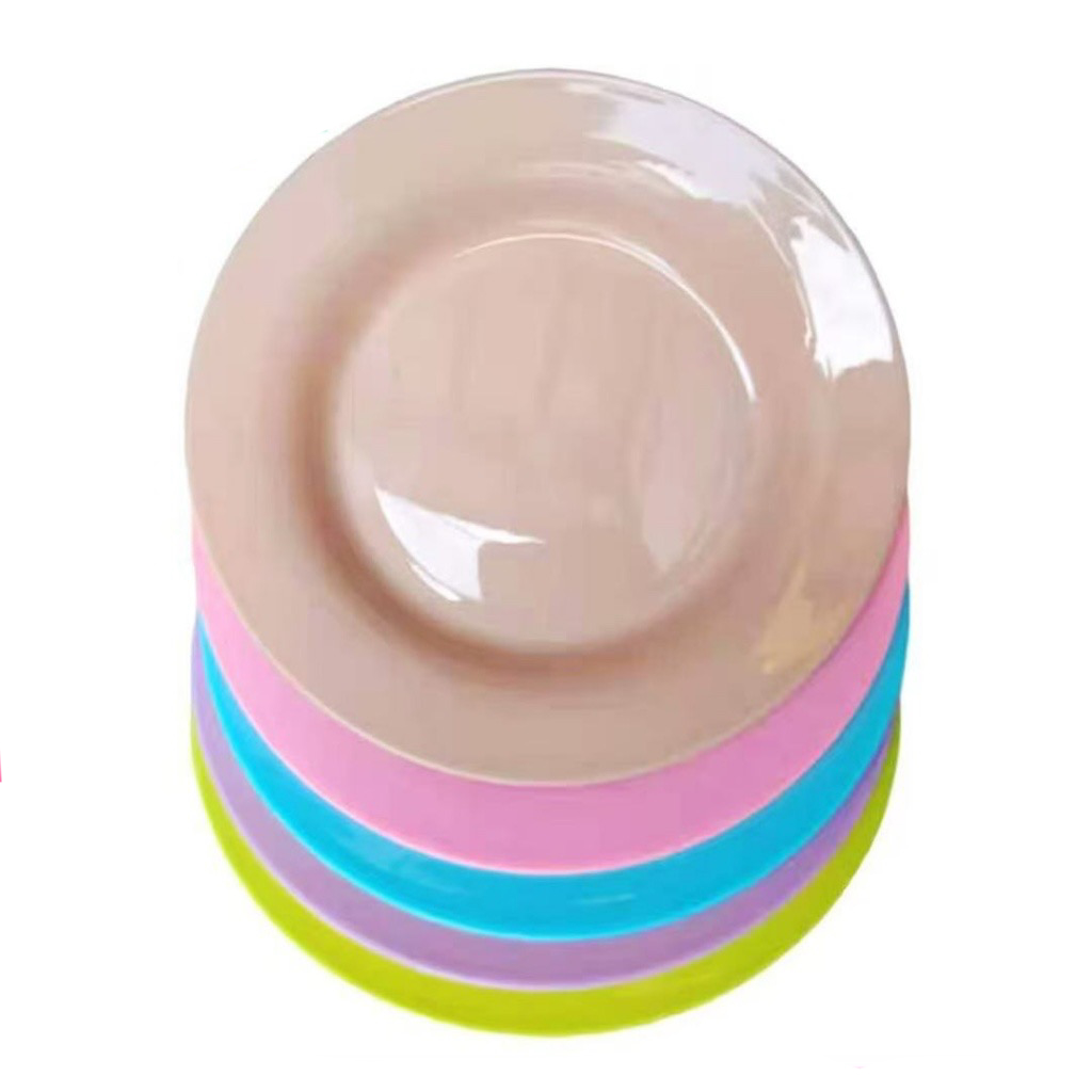 12 high quality round plastic dinner plates, perfect for family snack ...