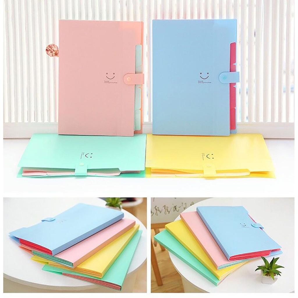 The folder is divided into 5 compartments, Korean style stationery ...