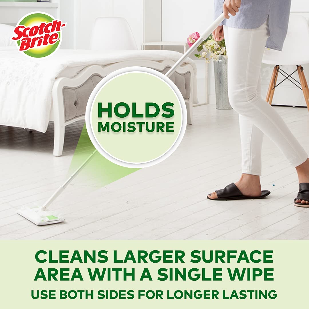 3M Scotch Brite Easy Sweeper Plus Wet Disposable Paper Wiper Refills (8 ...