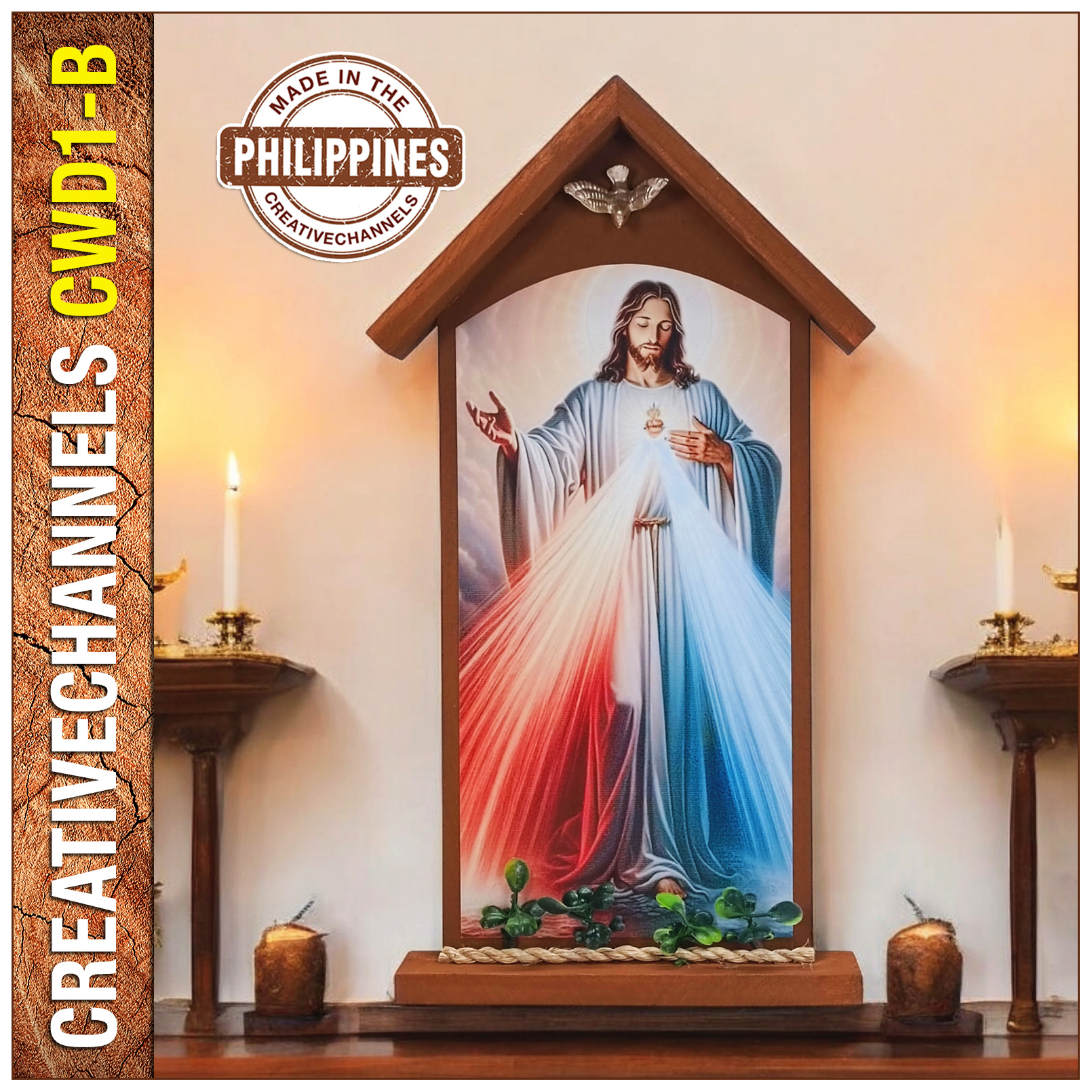 DIVINE MERCY 2, CWD1-B, CreativeChannels Wooden Wall Decor, Catholic ...