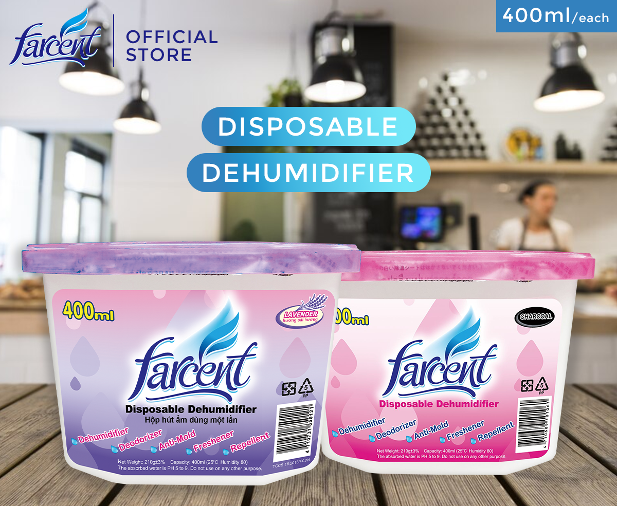 Farcent Disposable Dehumidifier - Lavender Set of 2 (400ml each) | Shopee Philippines