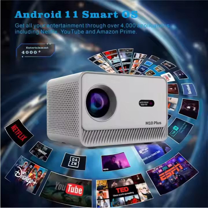 Monoz M10 Plus 1080P Smart Projector | WiFi Bluetooth | Portable ...