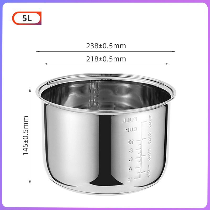 304 stainless steel food grade 2L3L5L rice cooker replacement inner pot 5L universal Multifunc ...