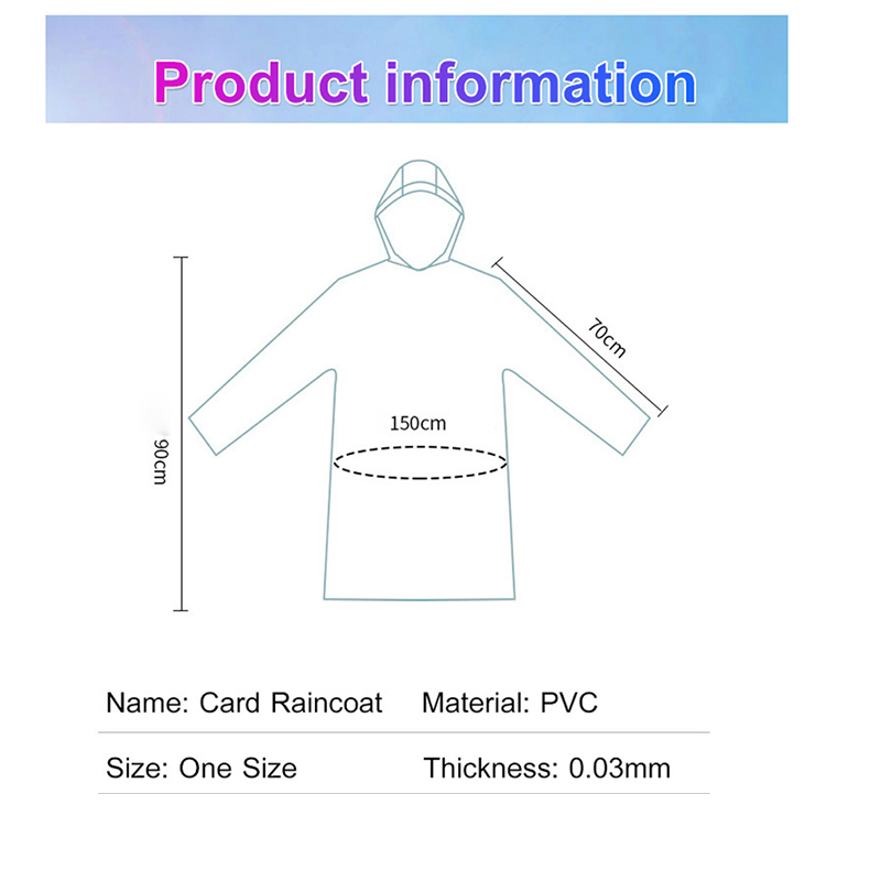 NICE 10Pcs Card Raincoat Disposable Portable Raincoat Unisex Adult Size ...