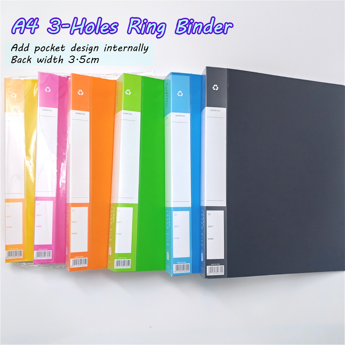 A4 3 Ring Binder File Folder Document Organizer 3 Ring File Clip Thick ...