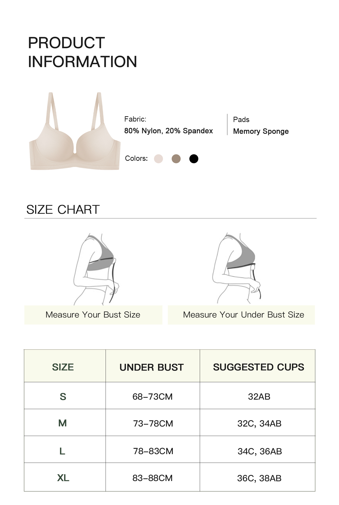 [2pcs Bundle] ecora | Lift Up Seamless Bra, Natural Push-Up Bra ...