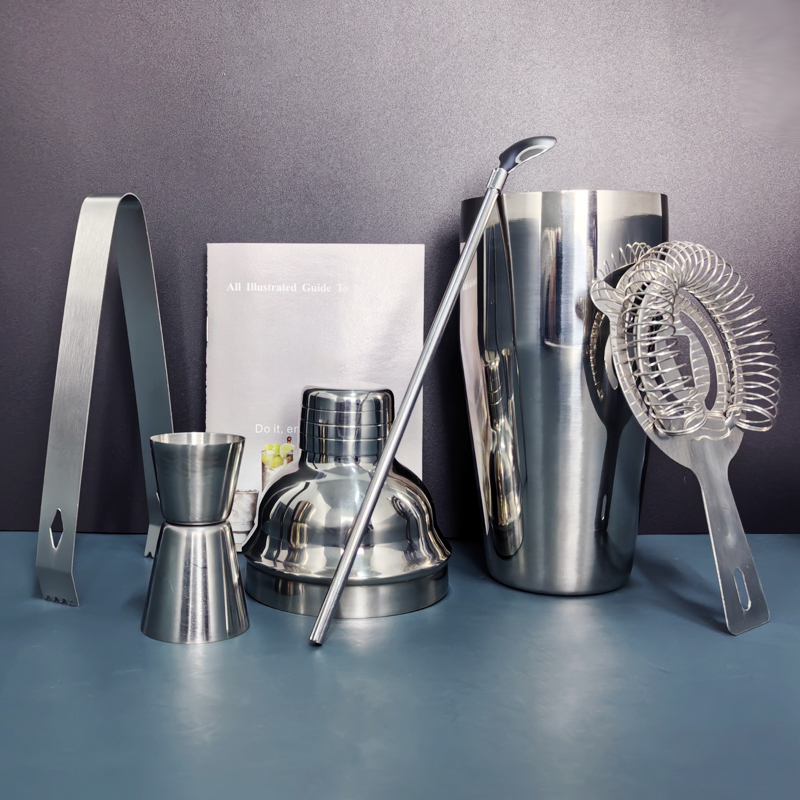 [Ship Local] 6-7 Piece Cocktail Shaker 750/600ml, Bartender Kit Shakers ...