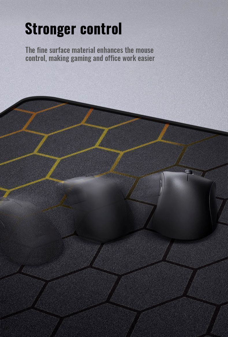 Zeus X-18 Desk Mat Black Gold Honeycomb Technology Extended Gaming ...