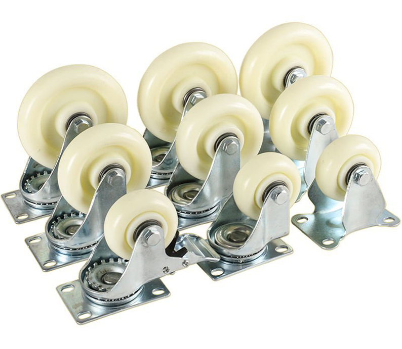 4PCS White Nylon Caster Wheel 3'' To 5'' Heavy Duty Swivel Trolley ...