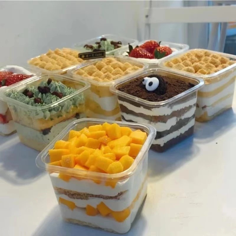 HomeAce 50pcs Square Clear Disposable Mousse Dessert Box With Lid ...