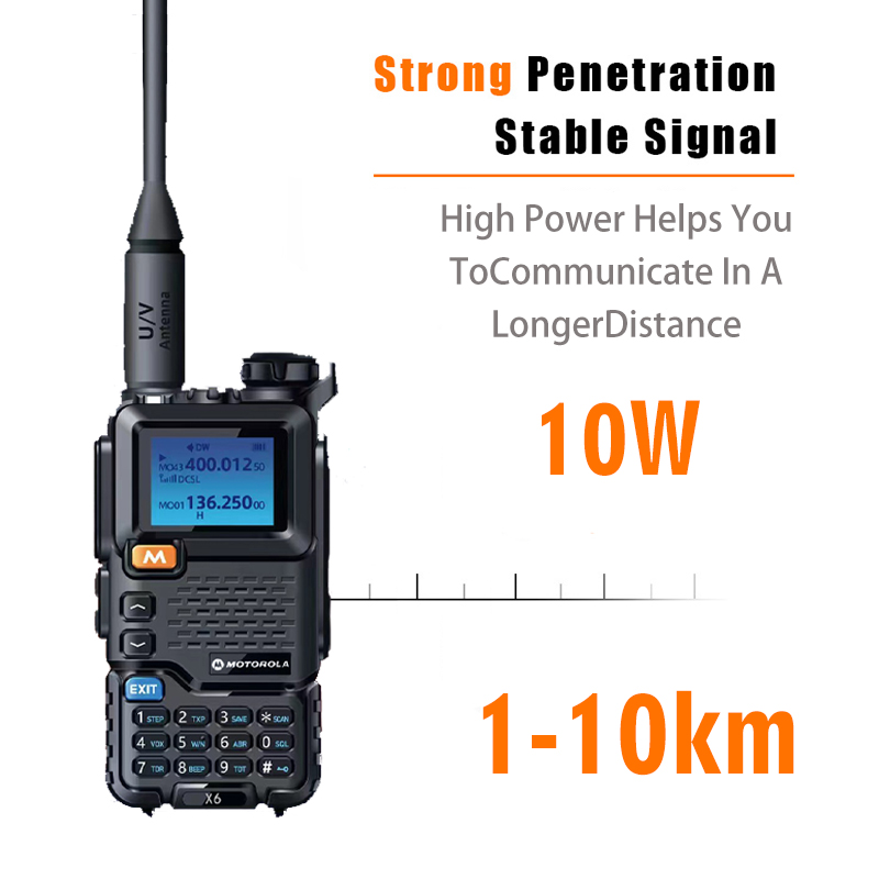 Motorola X6 two way radio Walkie talkie long range 15KM High-Power 10W ...