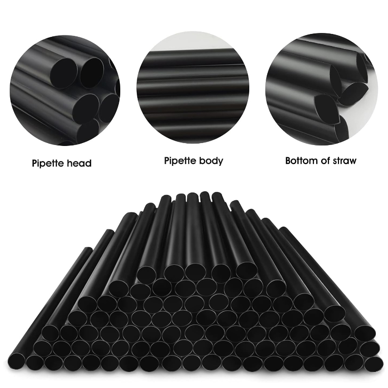 100PCS Individually Wrapped Disposable Straw (19cm & 23cm) Boba Straws ...