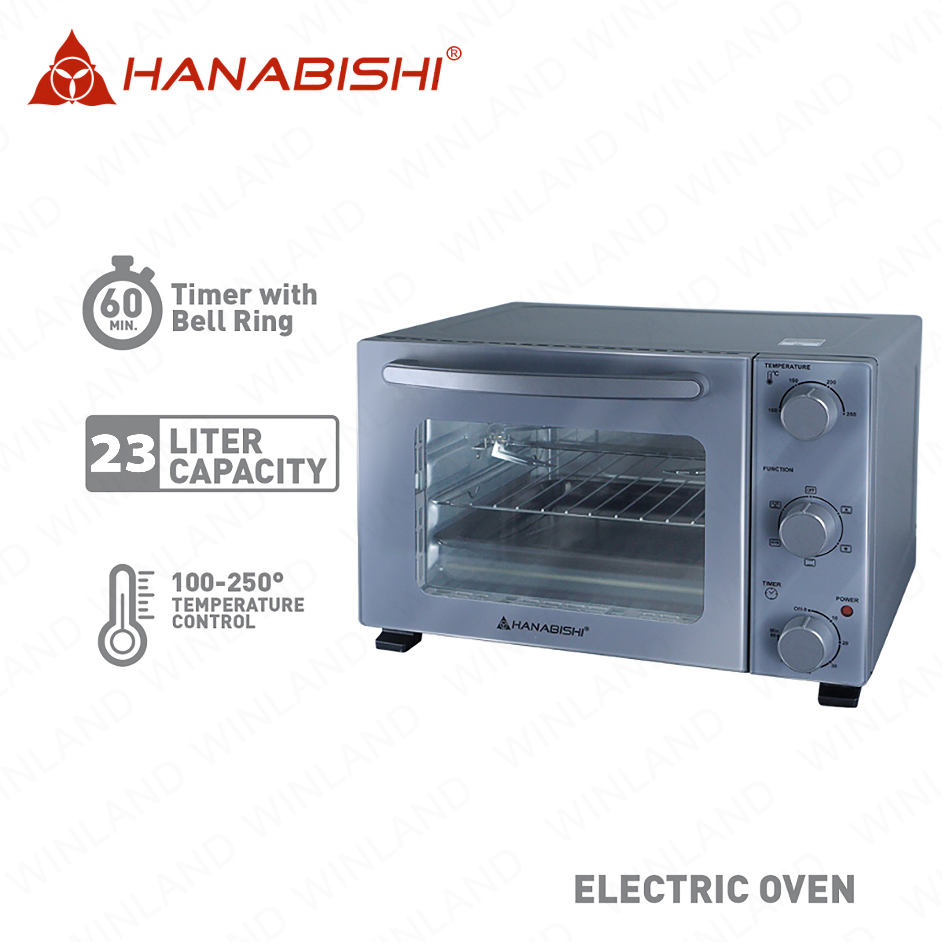 Hanabishi by Winland 23L Electric Oven Stone Series 5-Stages of Switch ...