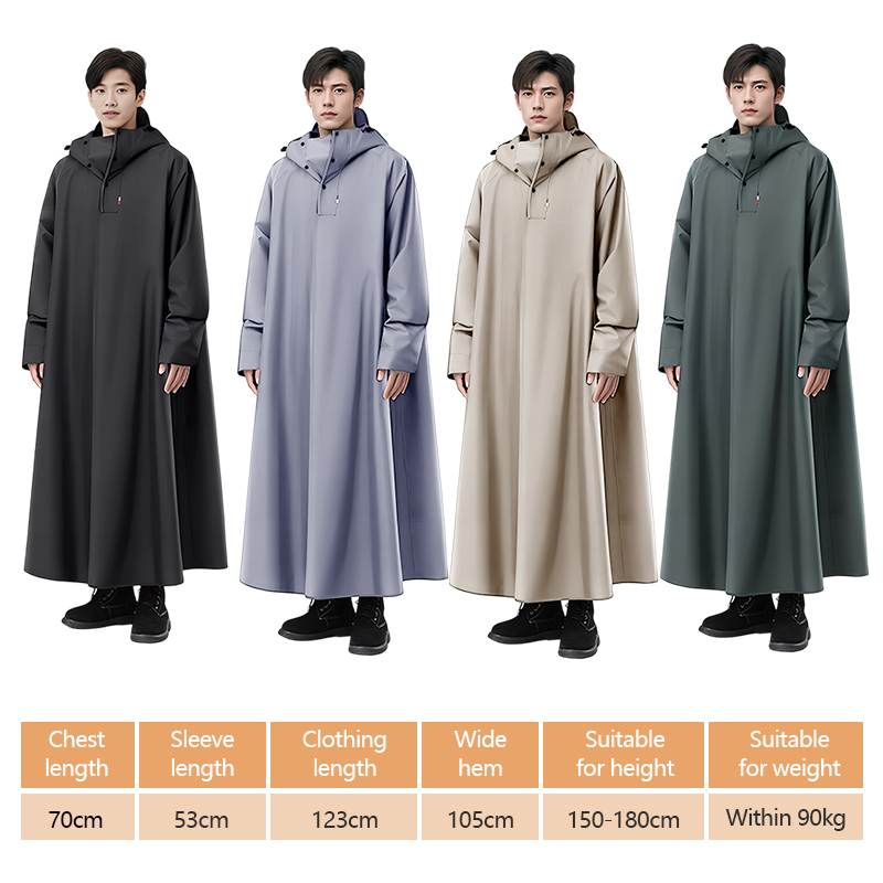 Waterproof Thickened And Lengthened Poncho Motorcycle Rain Coat For Men ...