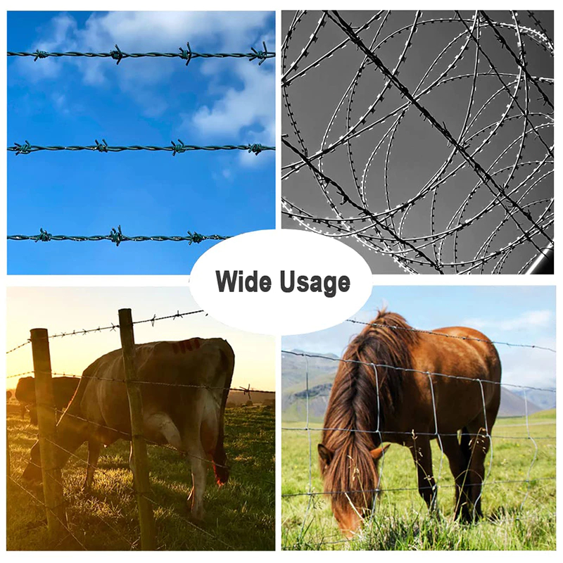 200/100/50M Iron Barbed Wire Roll Fence Barbed Wire Anti-climb Protect ...