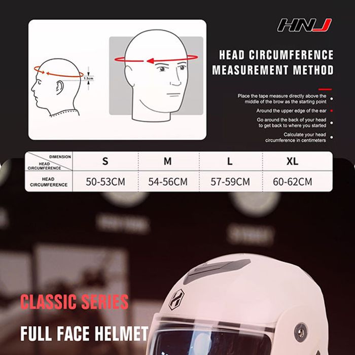 HNJ YM-920 Modular Helmet Motorcycle Dual Visor Open Face Helmet for ...