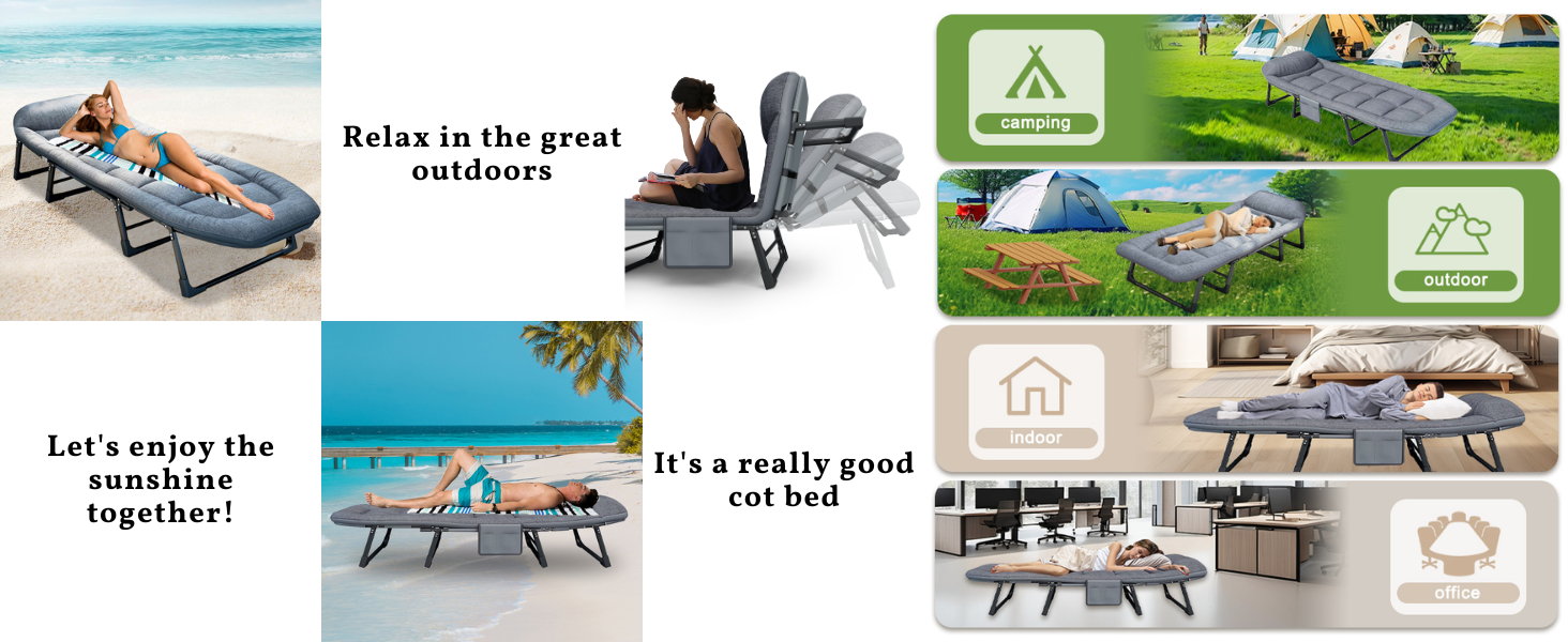 COD Folding Bed with Mattress Sleeping Cots Bold metal folding bed Load ...