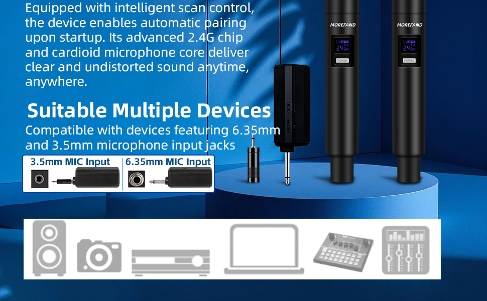 58V1-T1/58V2-T Dual Floating Mic Wireless Microphone Dual Handheld Mic ...